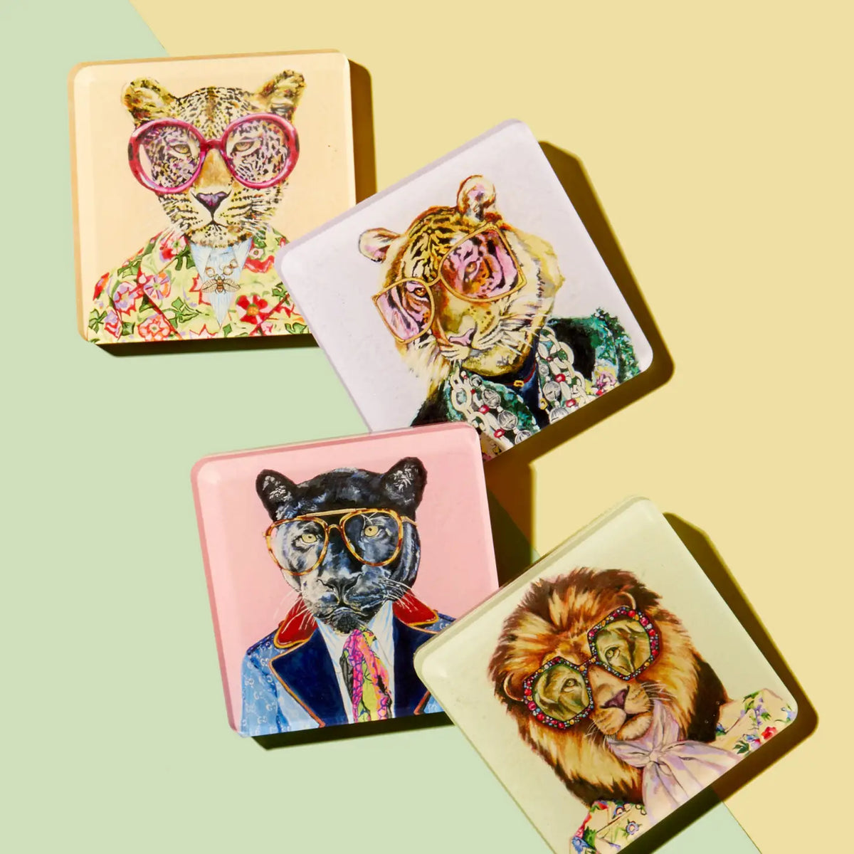 Big Cats (Set of 4) Coasters – Bumble Lane